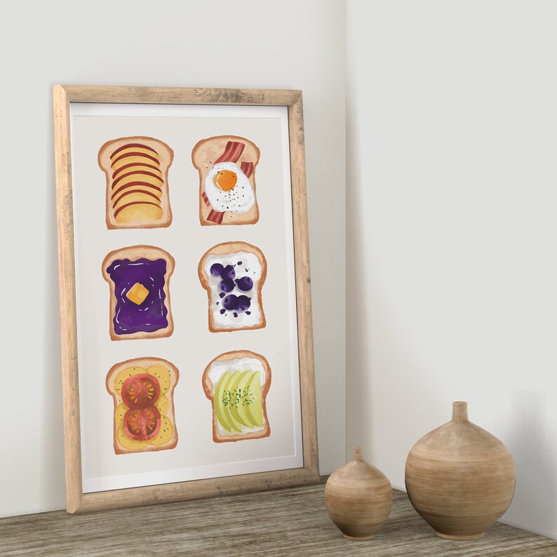 Toast Poster, Kitchen Print, Funny Poster, French Toast Print, Food Art ...