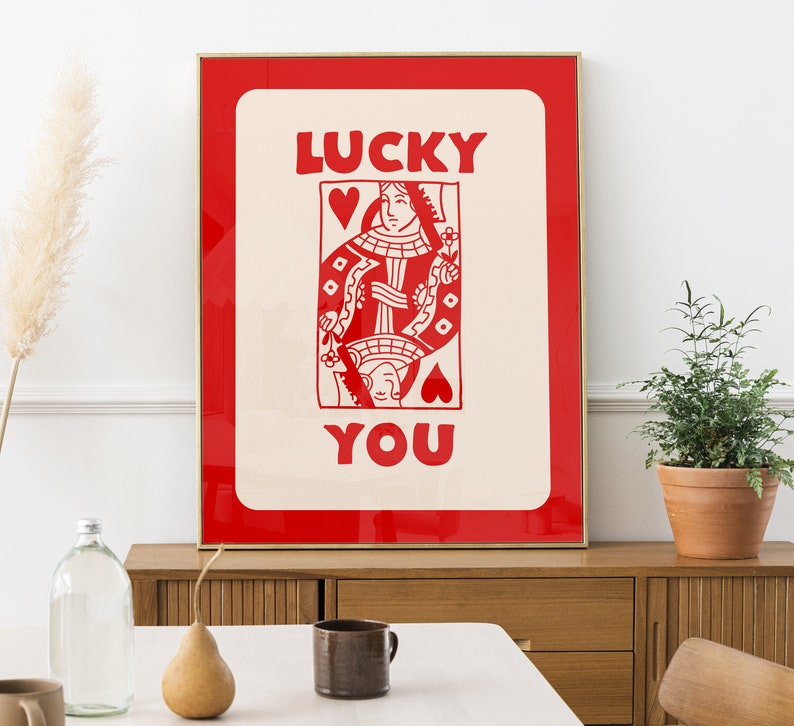 Lucky You Printable Poster, Retro Typography Print, Queen Art Print ...