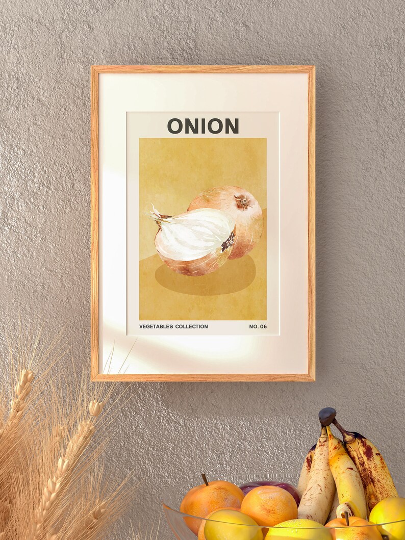 Retro Onion Poster, Onion Wall Art, Food Poster, Onion Print, Kitchen ...
