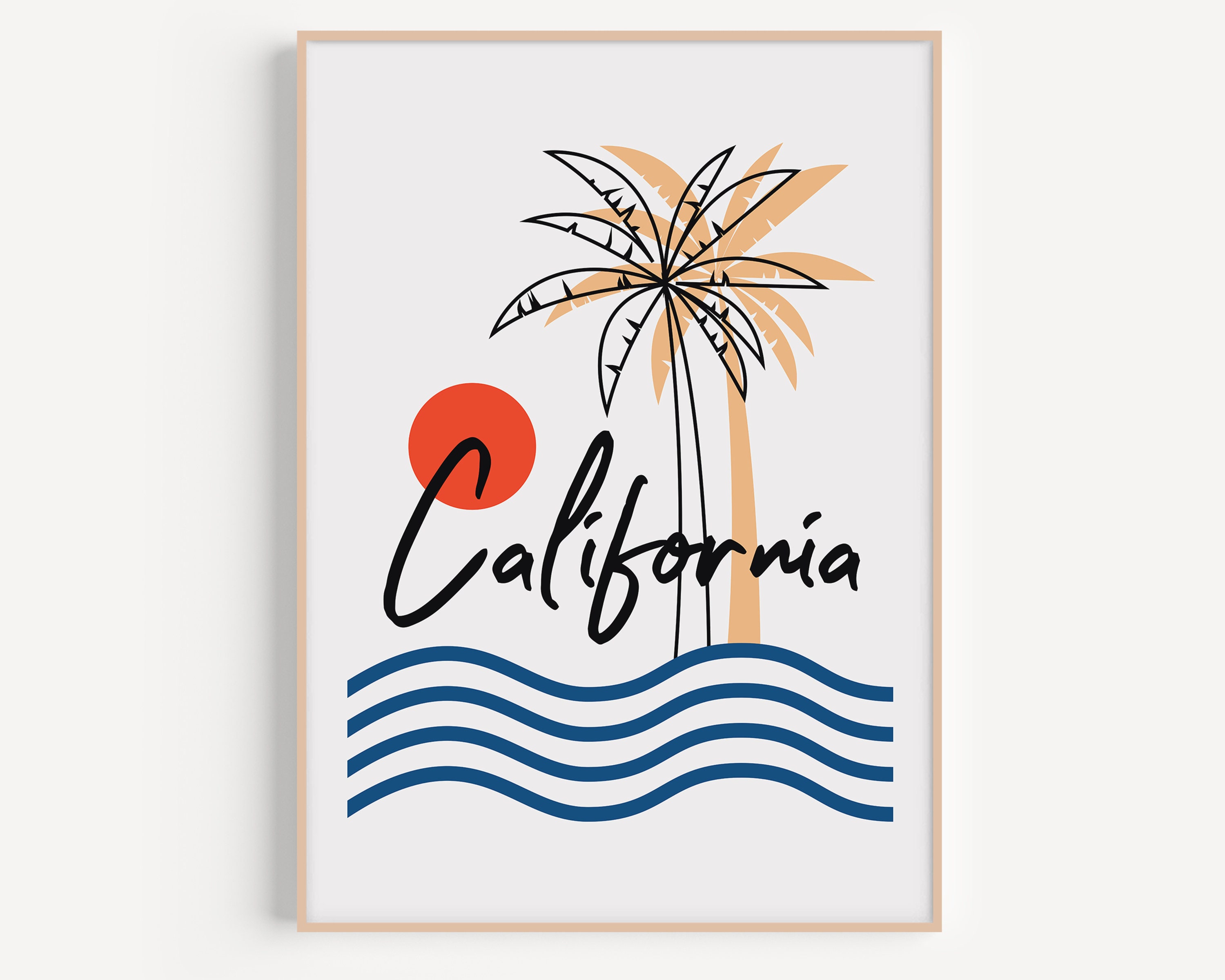 California Travel Poster, California Wall Art, Mid Century Poster ...