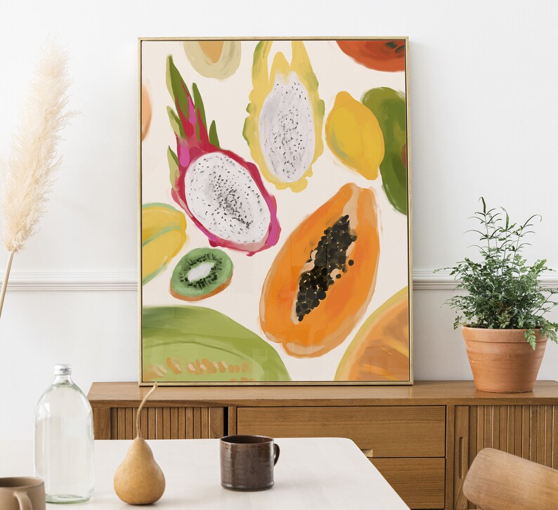 Tropical Fruits Print Fruit Art Print Food Print Still - Etsy