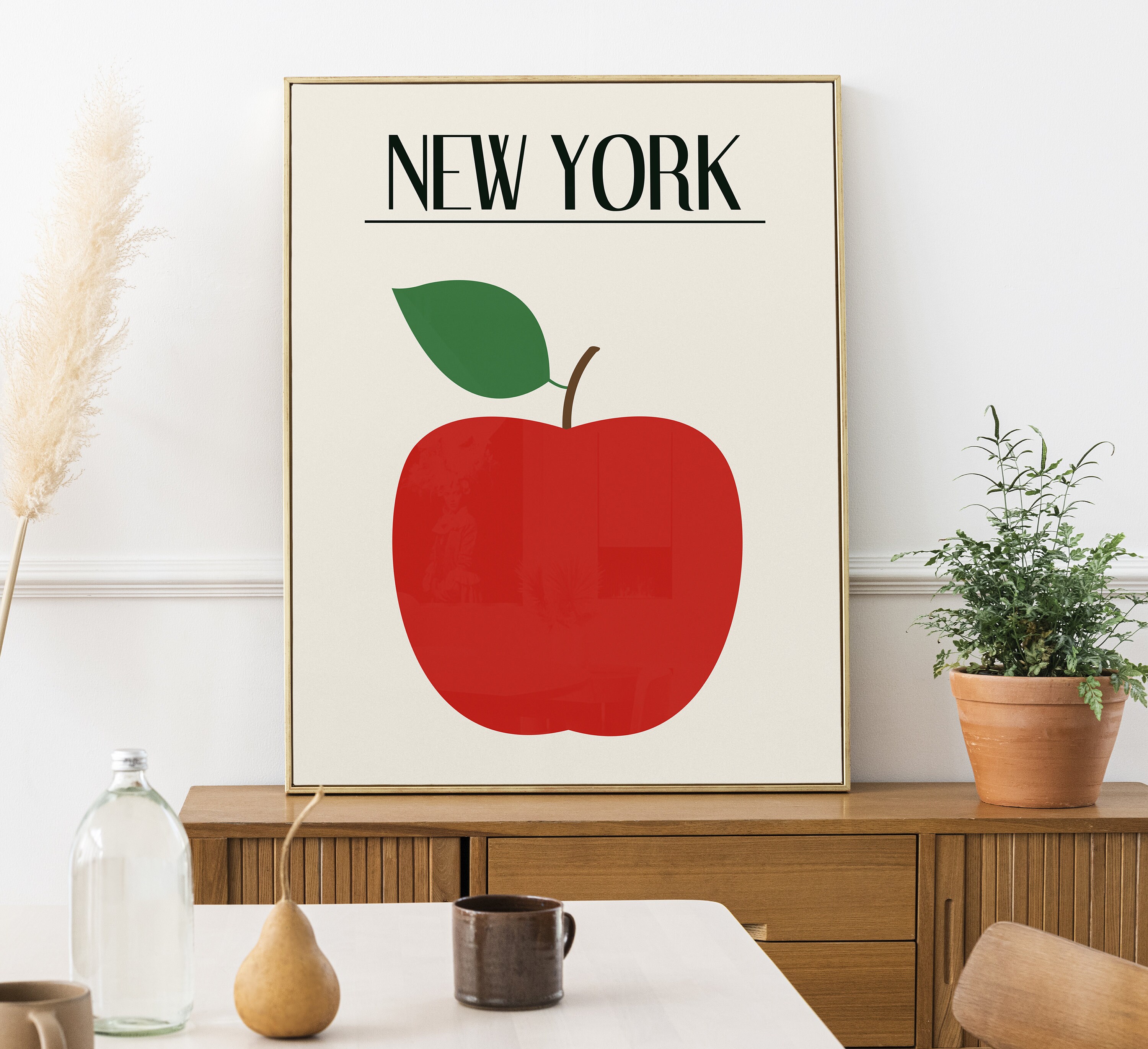 New York City Travel Print, New York Poster Art, Big Apple Poster, Ny ...
