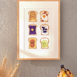 Toast Poster, Kitchen Print, Funny Poster, French Toast Print, Food Art ...