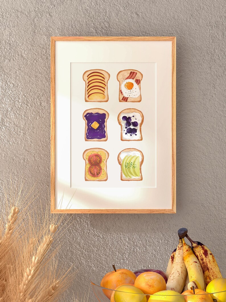 Toast Poster, Kitchen Print, Funny Poster, French Toast Print, Food Art ...