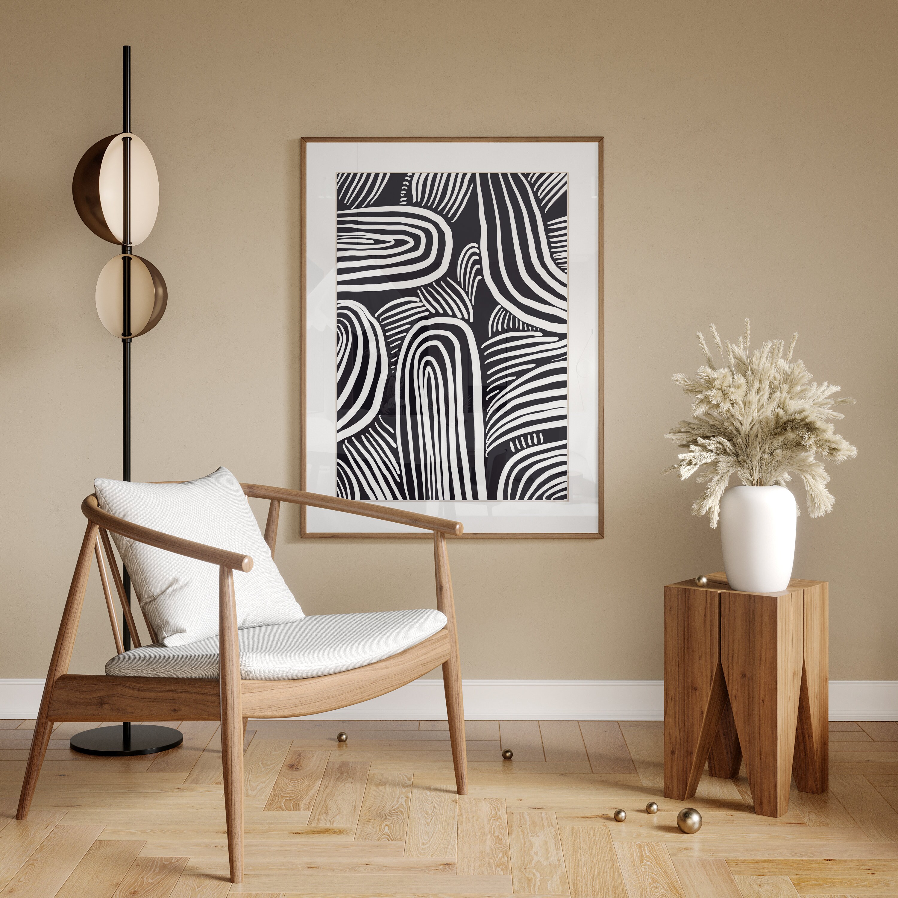 Abstract Poster Art, Printable Wall Art, Boho Modern Minimalist Living ...