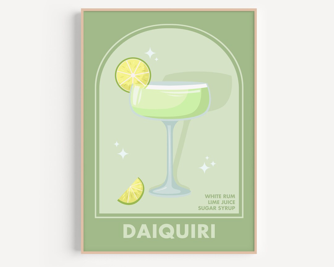 Daiquiri Cocktail Print, Kitchen Art, Kitchen Decor, Boozy Gift ...