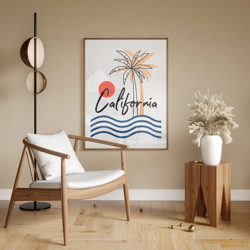 California Travel Poster, California Wall Art, Mid Century Poster ...