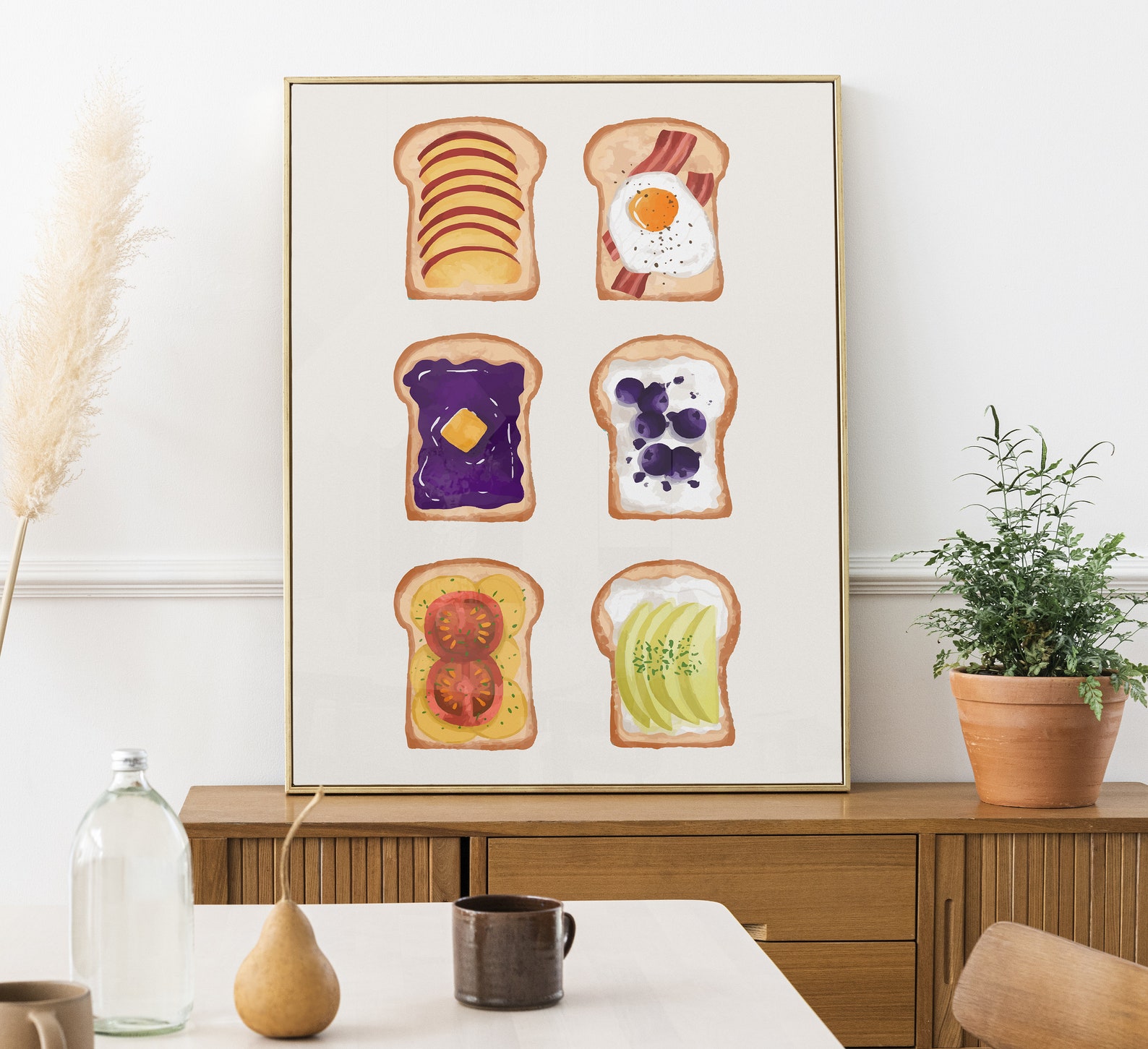 Toast Poster, Kitchen Print, Funny Poster, French Toast Print, Food Art ...