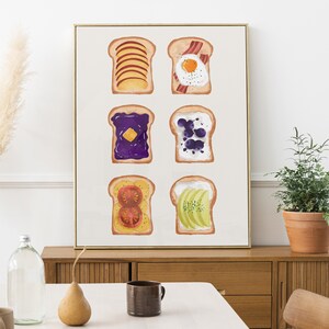 Toast Poster, Kitchen Print, Funny Poster, French Toast Print, Food Art ...
