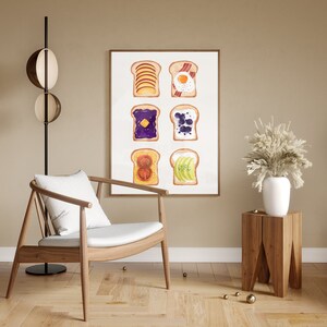 Toast Poster, Kitchen Print, Funny Poster, French Toast Print, Food Art ...