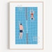 Swimming Pool Print, Swimmers Artwork, Swimming Poster, Retro Sport ...