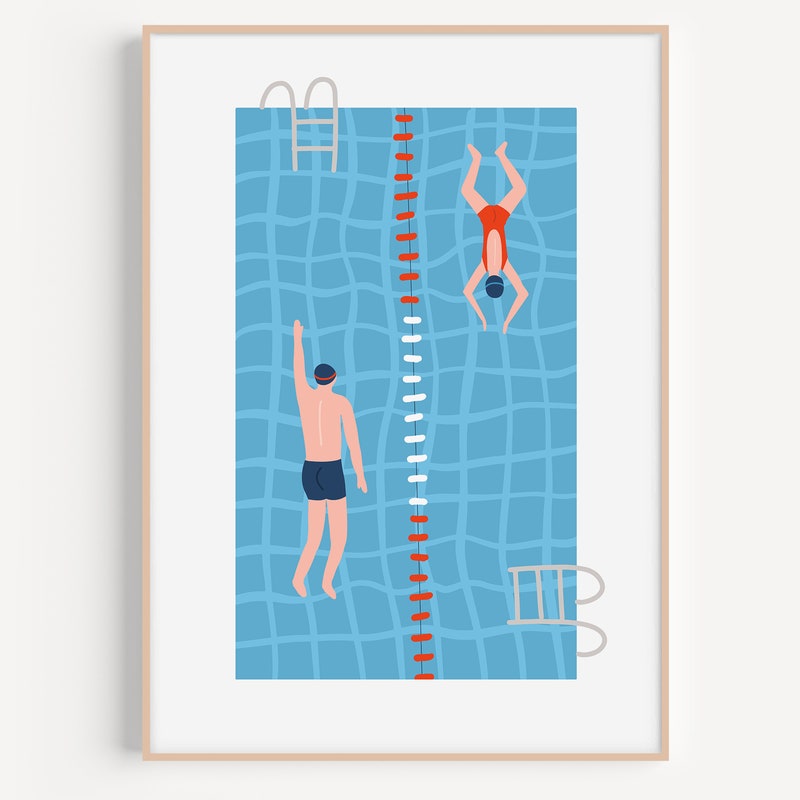 Swimming Poster - Etsy
