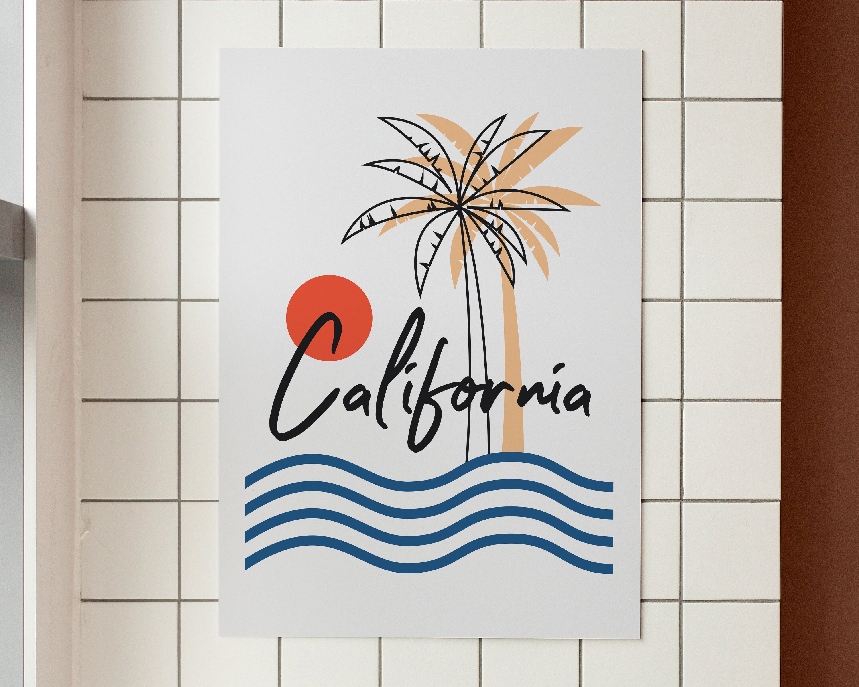 California Travel Poster, California Wall Art, Mid Century Poster ...