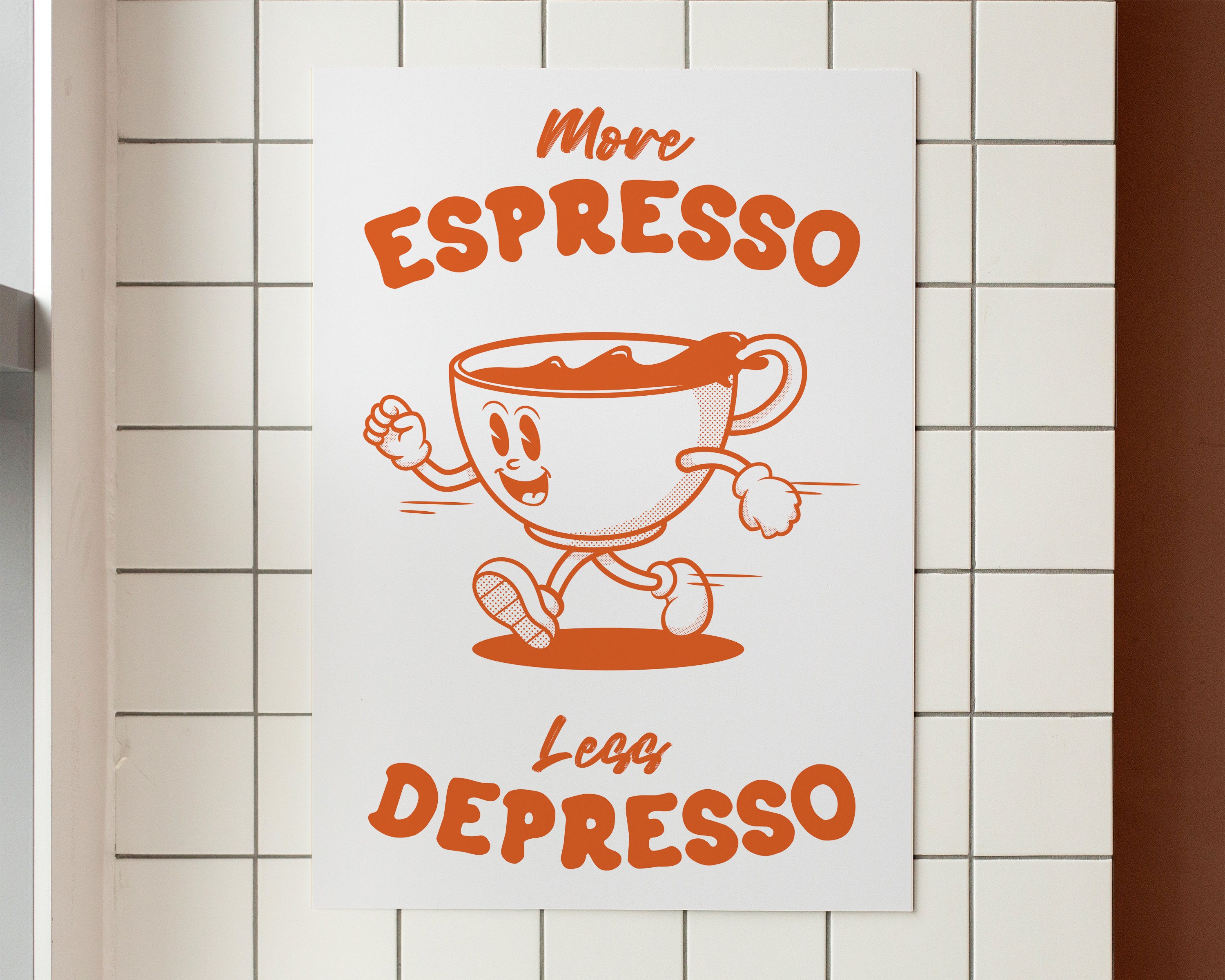 More Espresso Less Depresso Poster Coffee Print Kicthen - Etsy