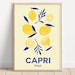 Capri Travel Poster Print, Lemon Print Wall Art, Summer Print, Dolce ...