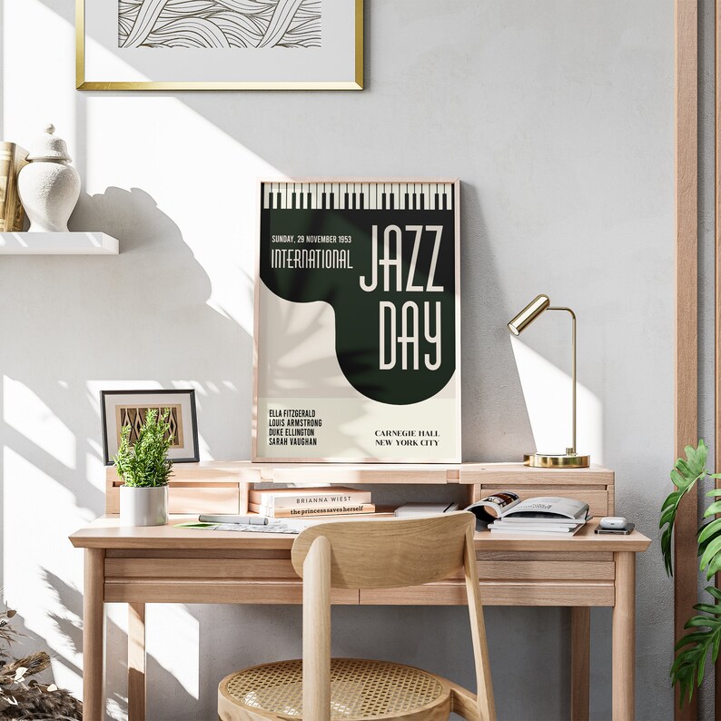 Jazz Poster, Jazz Festival Printable Wall Art, Digital Download Poster ...