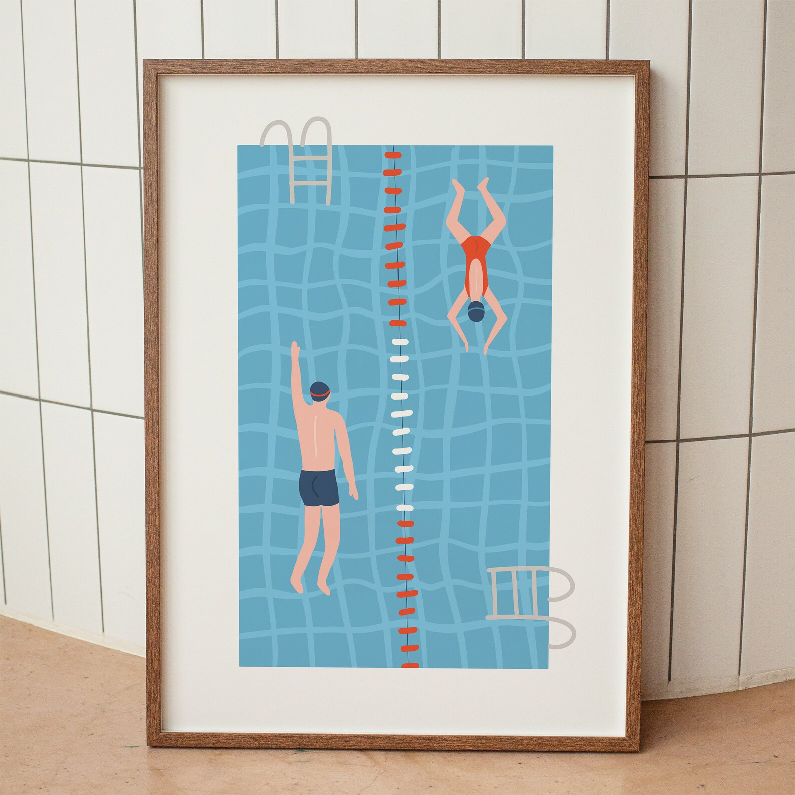 Swimming Pool Print, Swimmers Artwork, Swimming Poster, Retro Sport ...