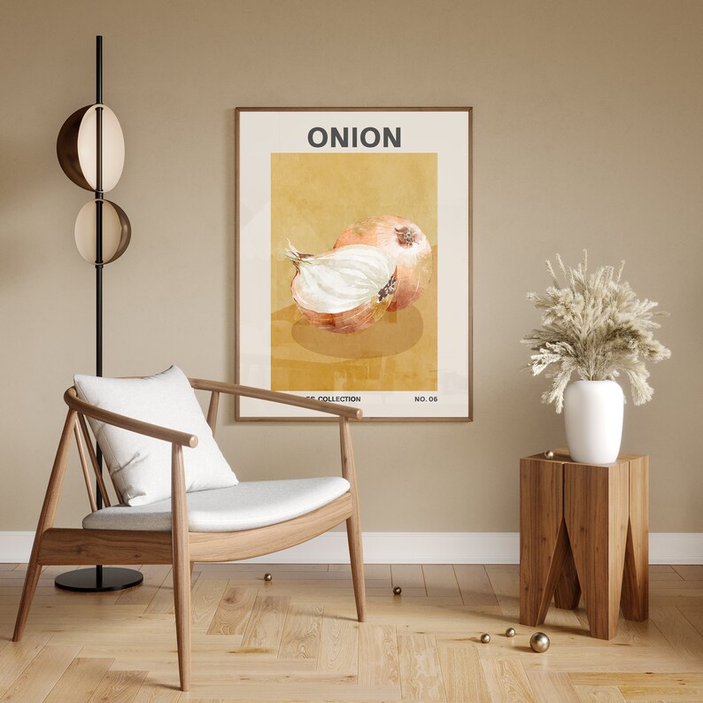 Retro Onion Poster, Onion Wall Art, Food Poster, Onion Print, Kitchen ...