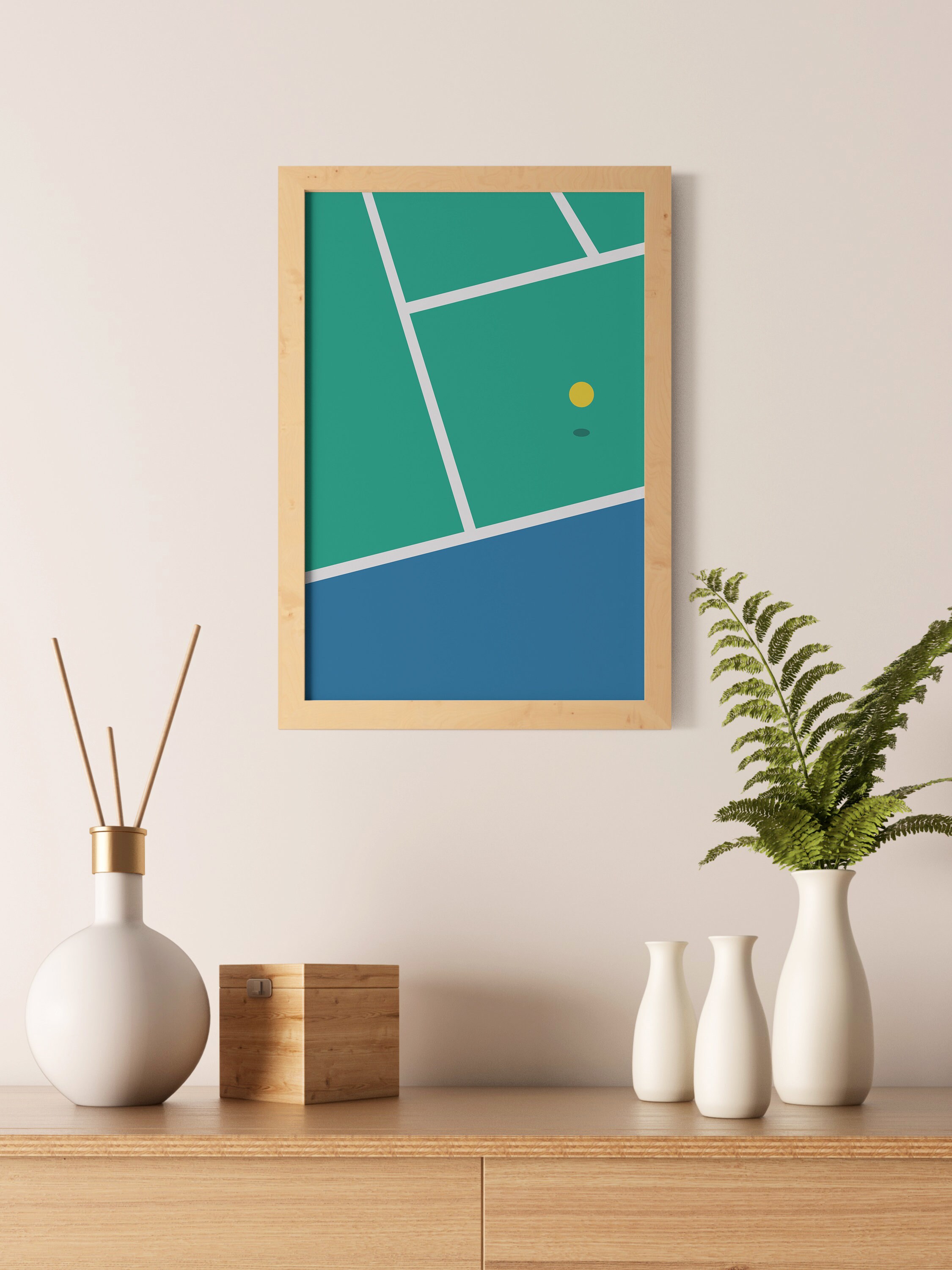 Tennis Court Poster, Retro Sport Poster, Vintage Tennis Poster, Digital ...