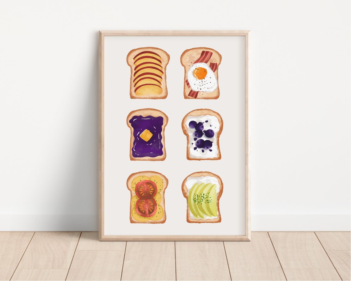 Toast Poster, Kitchen Print, Funny Poster, French Toast Print, Food Art ...