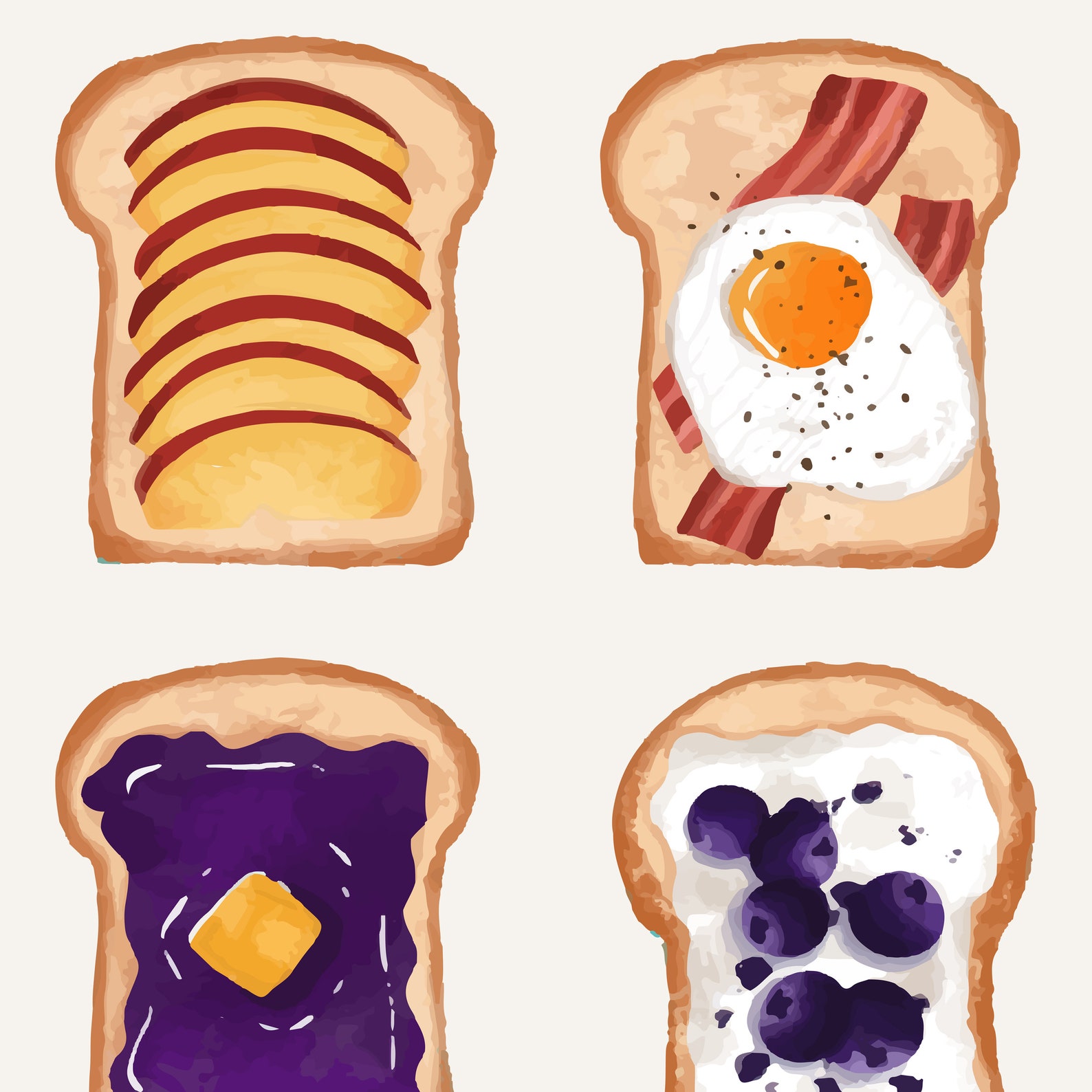 Toast Poster, Kitchen Print, Funny Poster, French Toast Print, Food Art ...