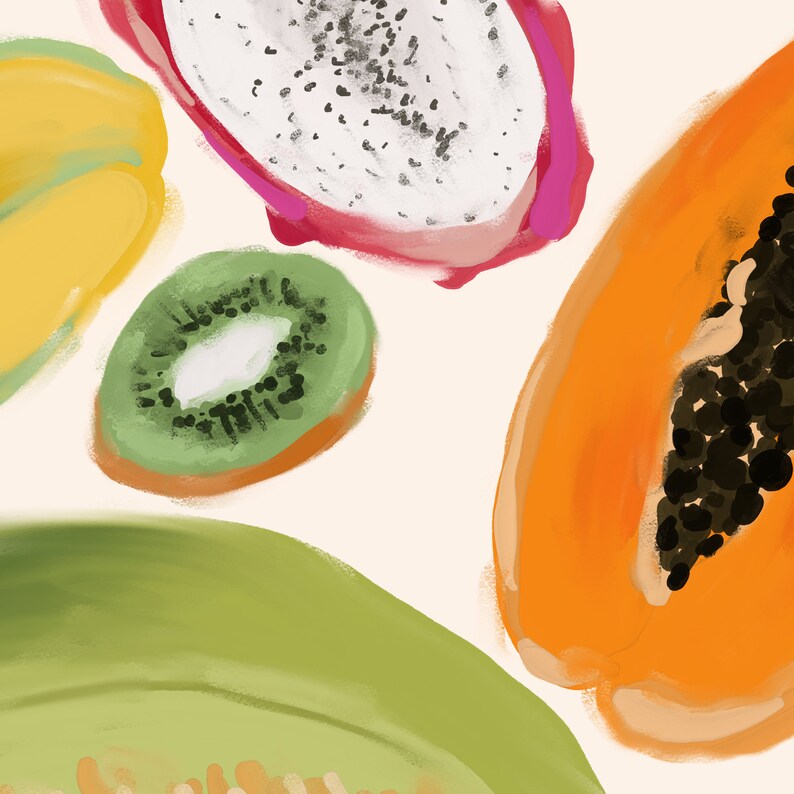Tropical Fruits Print Fruit Art Print Food Print Still - Etsy