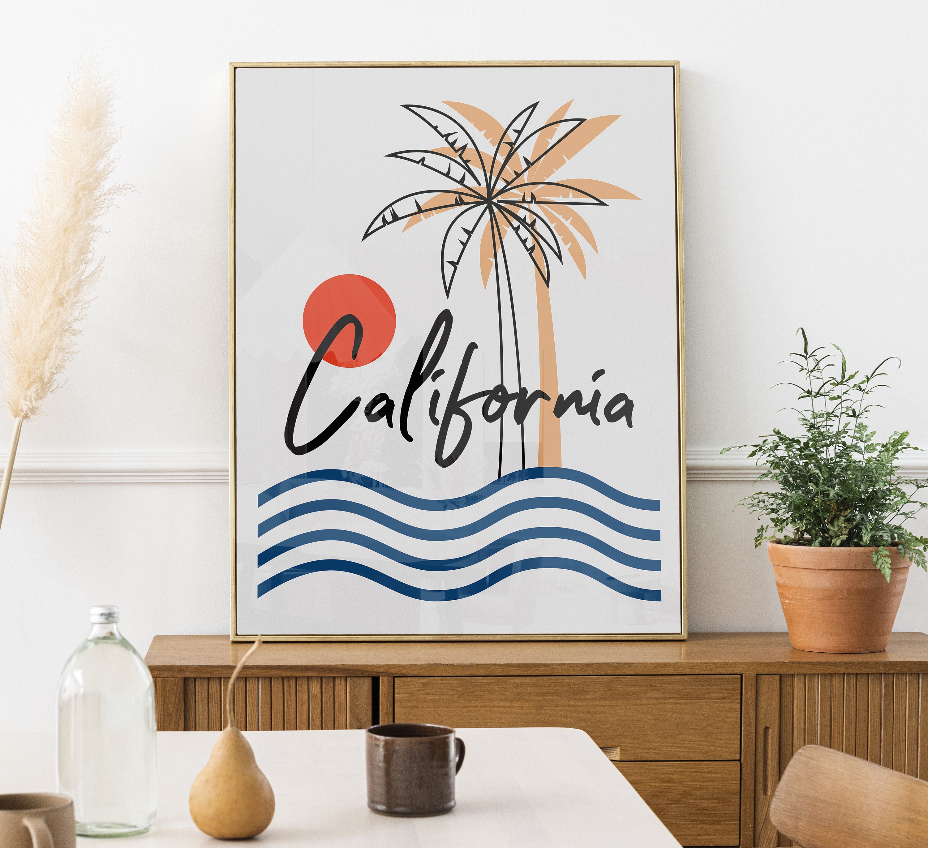 California Travel Poster, California Wall Art, Mid Century Poster ...