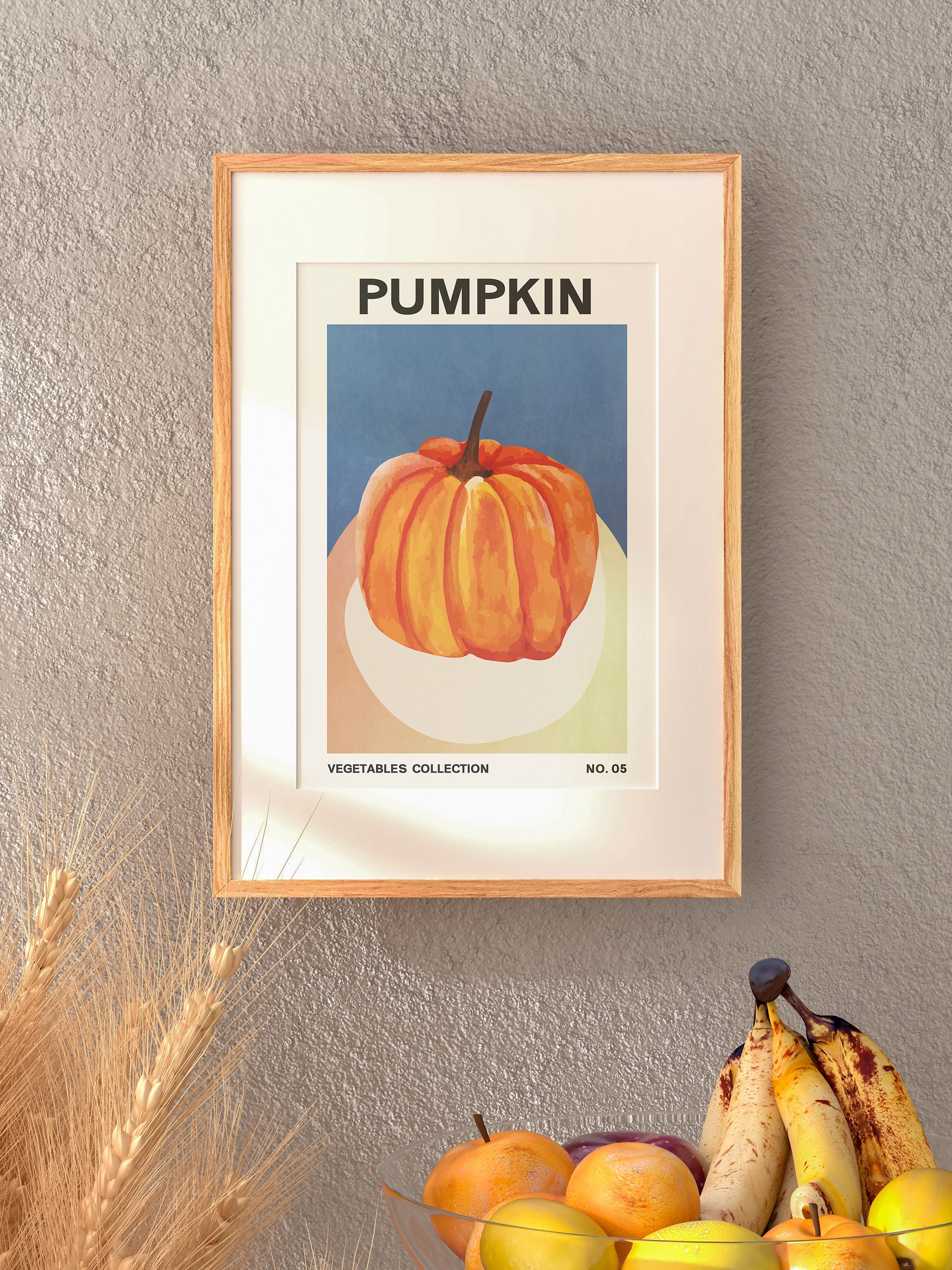 Retro Pumpkin Poster, Kitchen Printable, Pumpkin Poster, Midcentury ...
