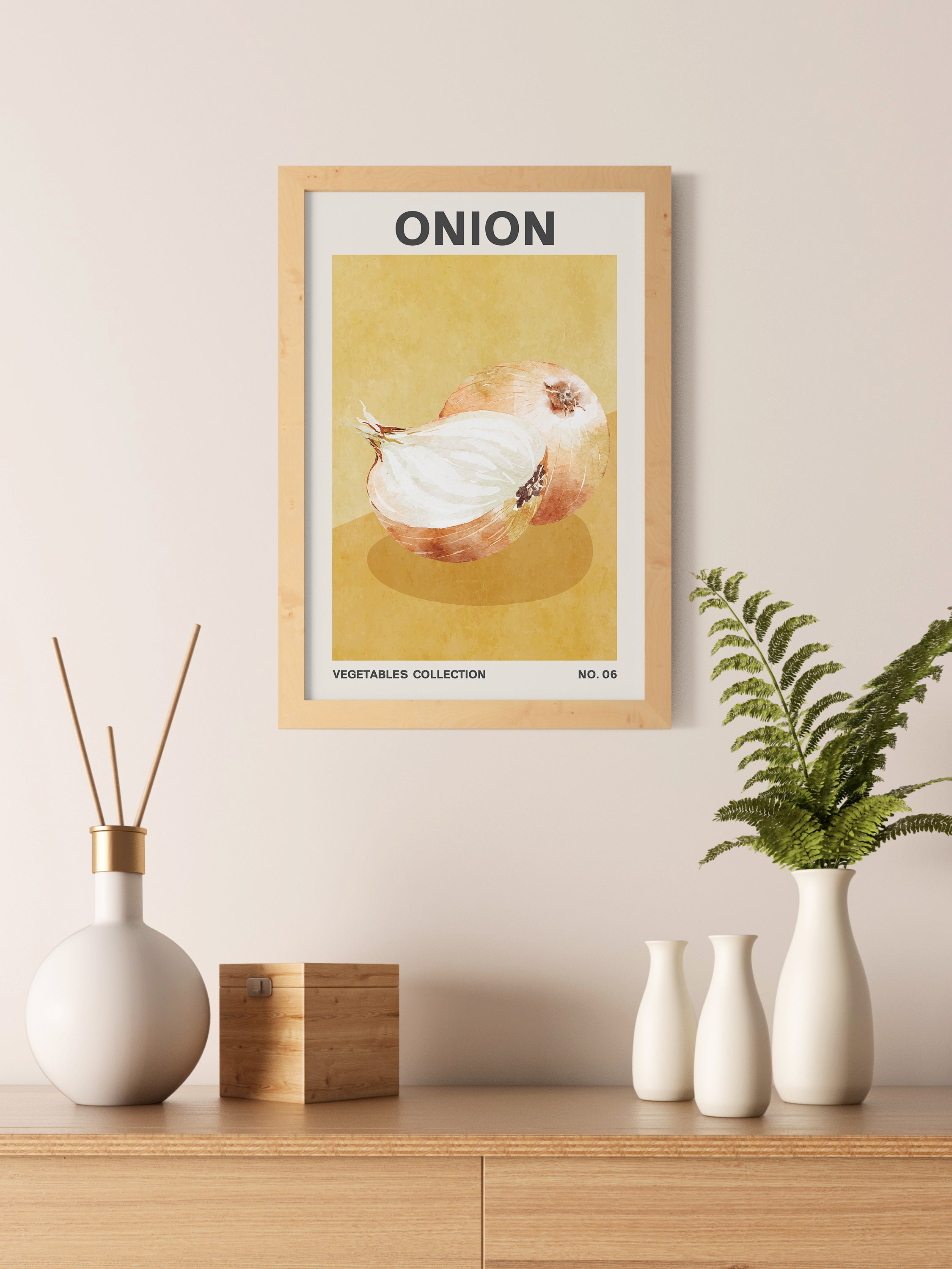 Retro Onion Poster, Onion Wall Art, Food Poster, Onion Print, Kitchen ...