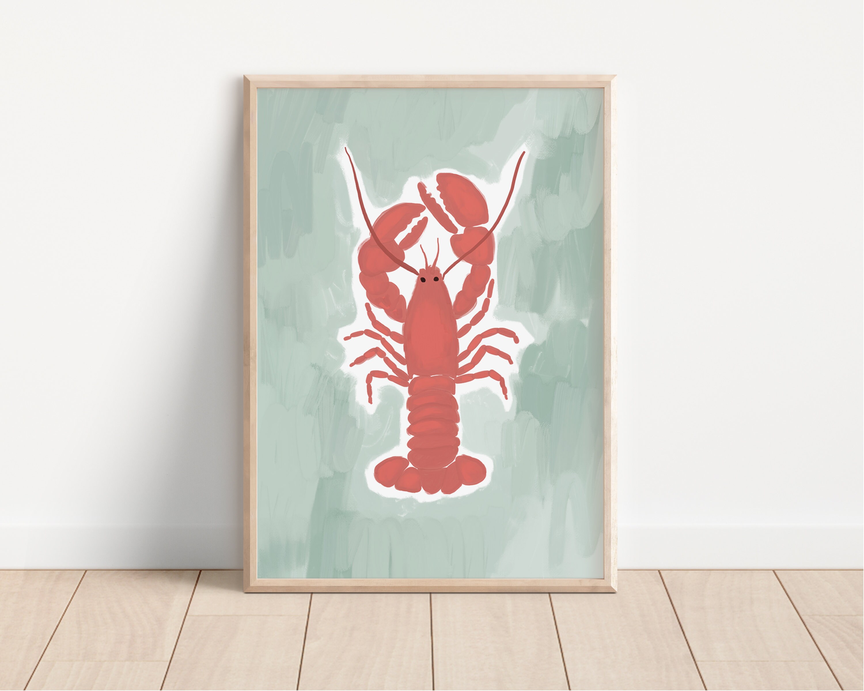 Red Lobster Poster, Instant Download, Cottagecore Poster, Beach Prints ...