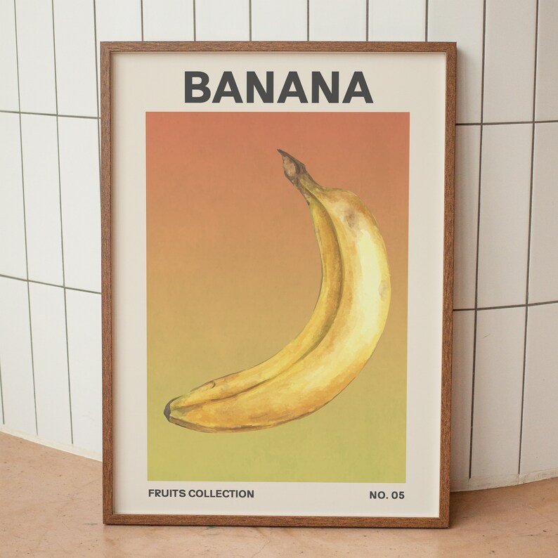 Banana Print Kitchen Print Fruit Wall Art Fruit Poster - Etsy