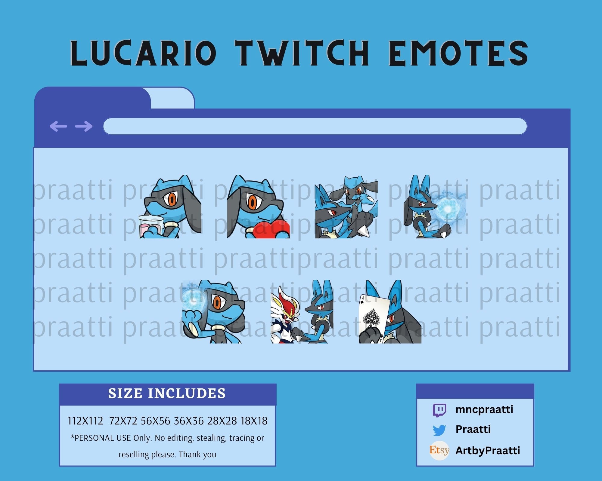 Lucario Emotes - Etsy