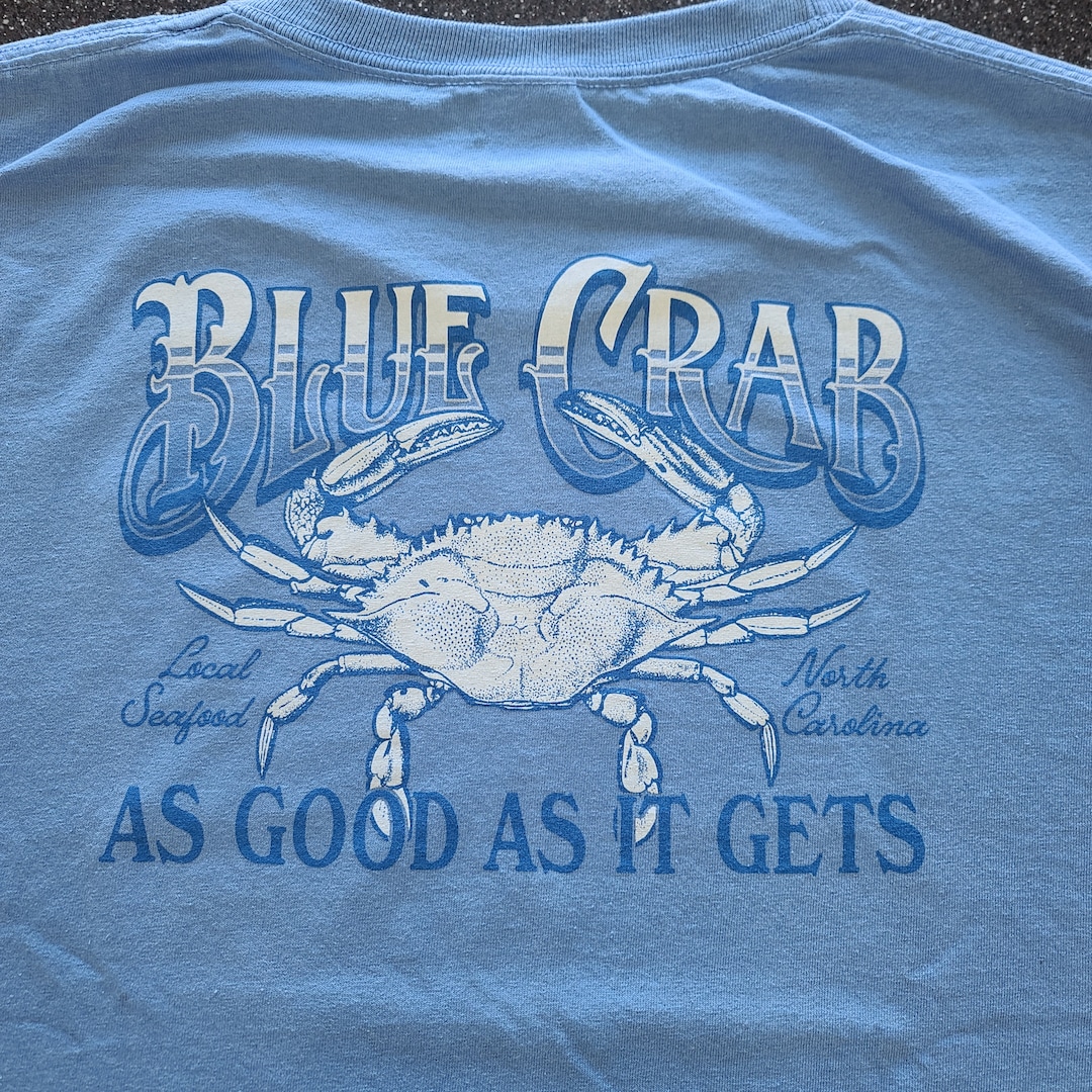 Blue Crab T-shirt | NC Seafood | as Good as It Gets | Carolina Blue - Etsy