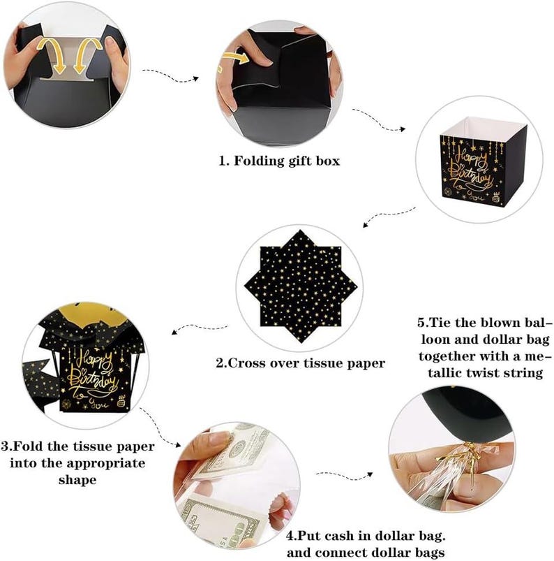 Happy Birthday Handmade Money Box Funny Pull Money Balloon Box for Cash ...