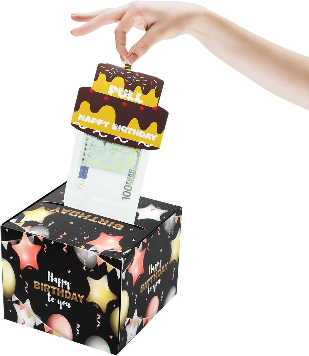 Happy Birthday Money Box for Cash Gift, Funny Pull Cash From Money Case ...