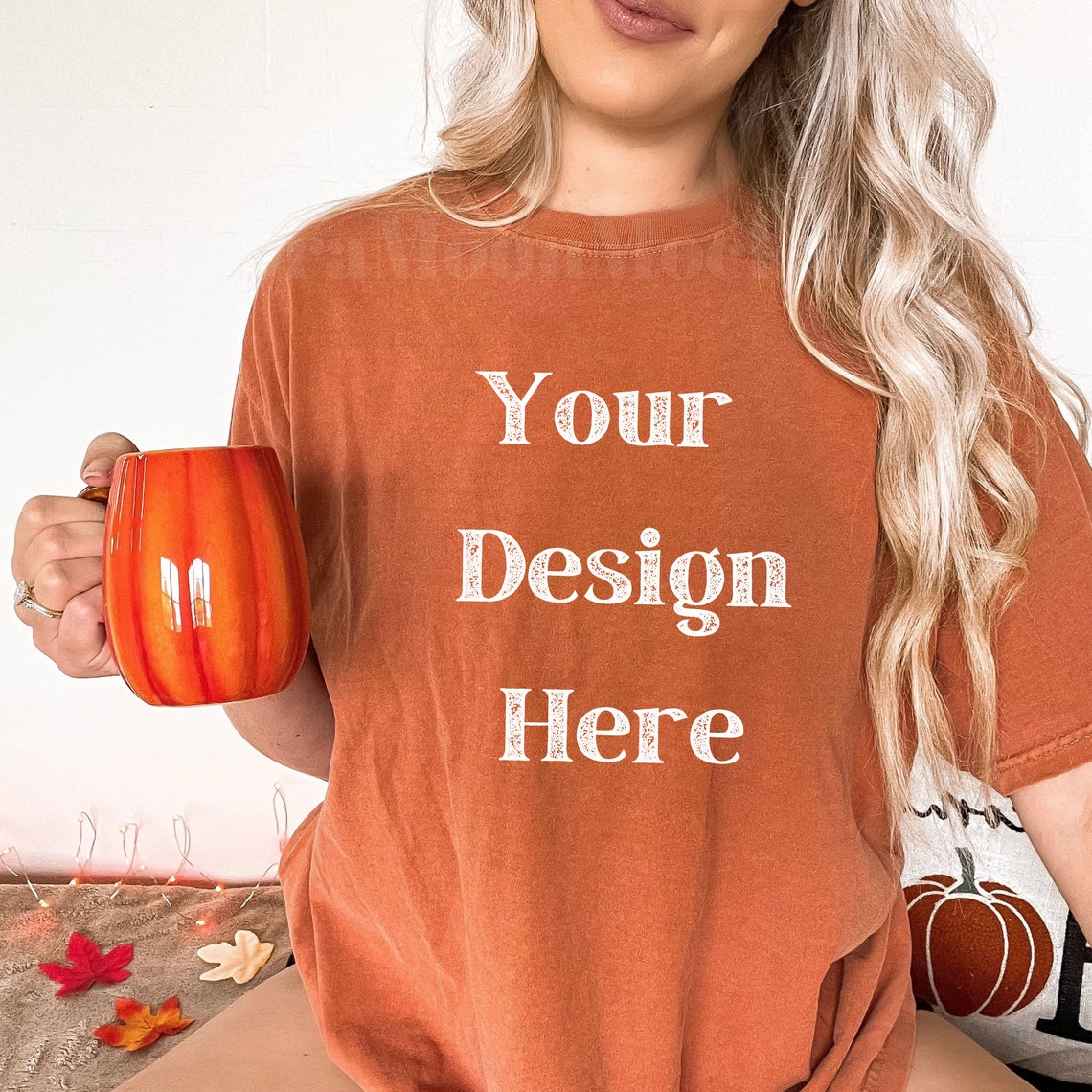 Fall Shirt Mockup Halloween Shirt Mockup Comfort Colors 1717 Mockup Yam ...