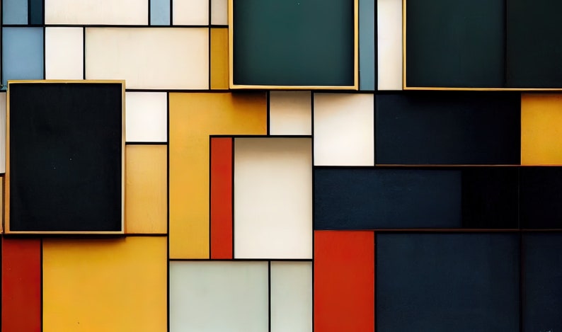 Abstract Rectangles Wall Art Colorful Rectangle Shaped Arts Printable ...