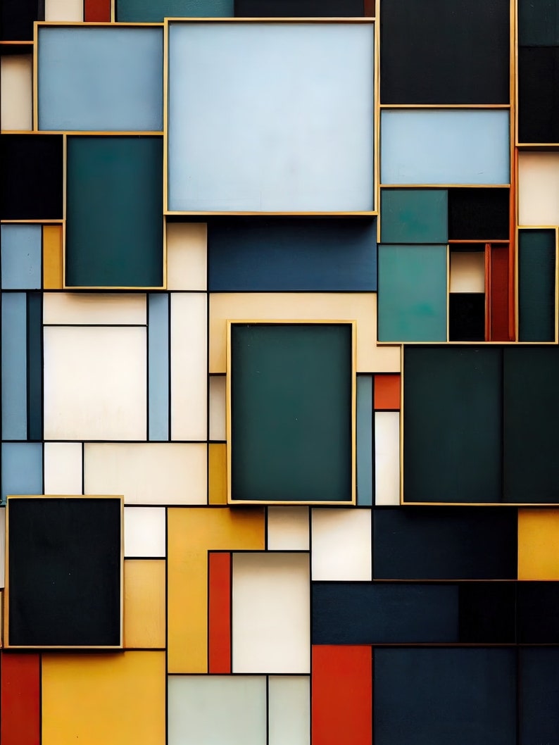 Abstract Rectangles Wall Art | Colorful | Rectangle Shaped Arts ...
