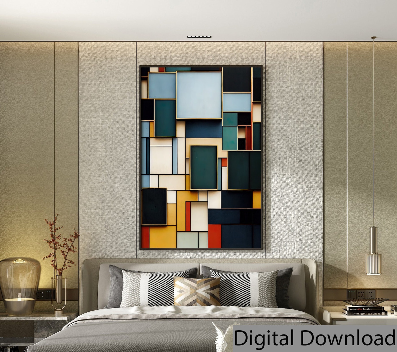 Abstract Rectangles Wall Art Colorful Rectangle Shaped Arts Printable ...
