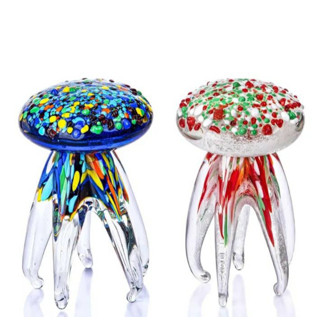Glass Jellyfish Figurine Collectibles Hand Blown Art Glass - Etsy