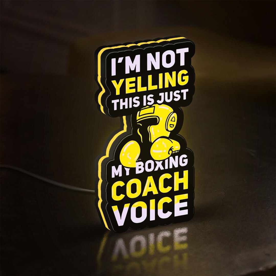 Boxing Coach 3D Light Box, I'm Not Yelling Funny Led Night Light, Gym ...