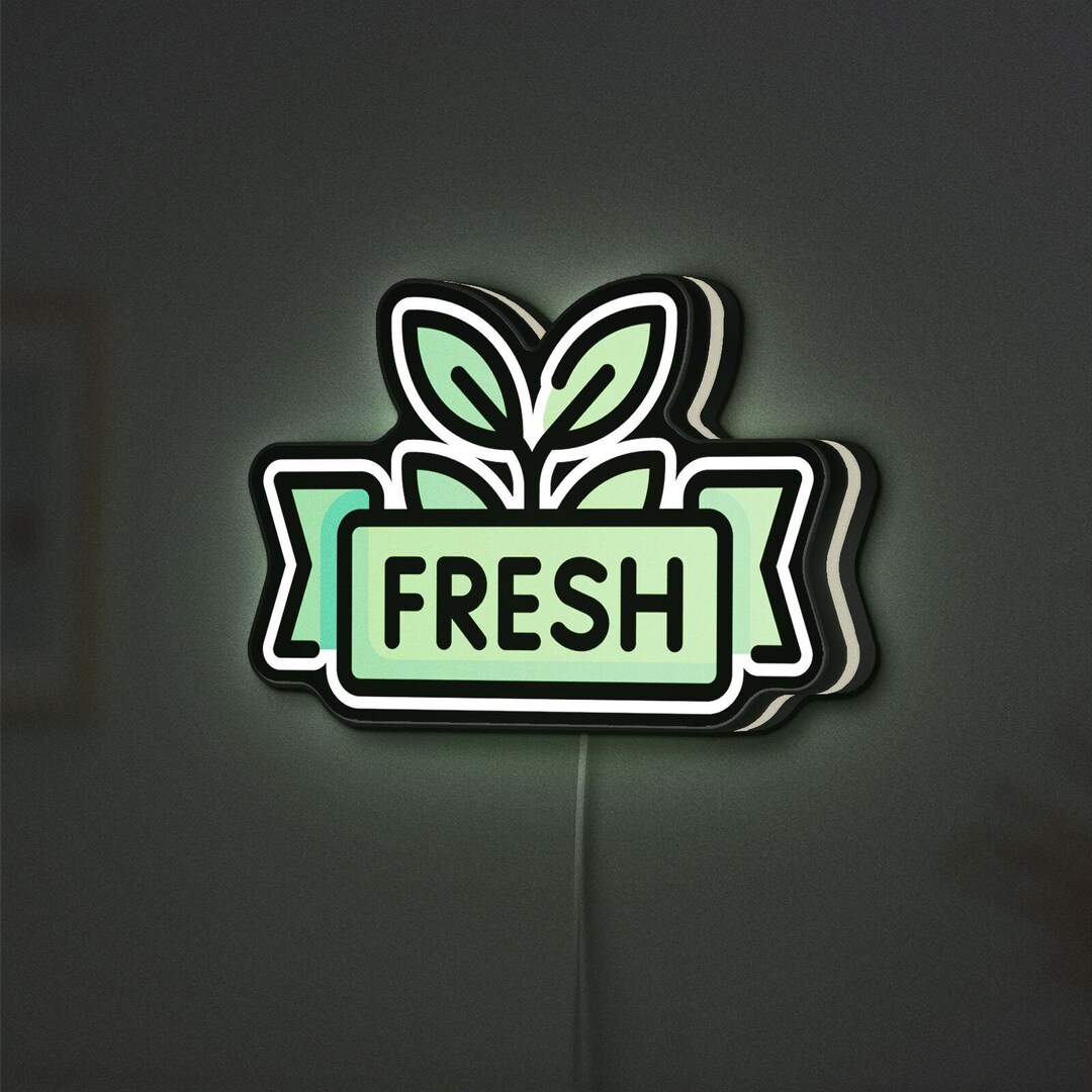 Fresh Symbol 3D Novelty Light Box, Custom Text Option, Nature-inspired ...