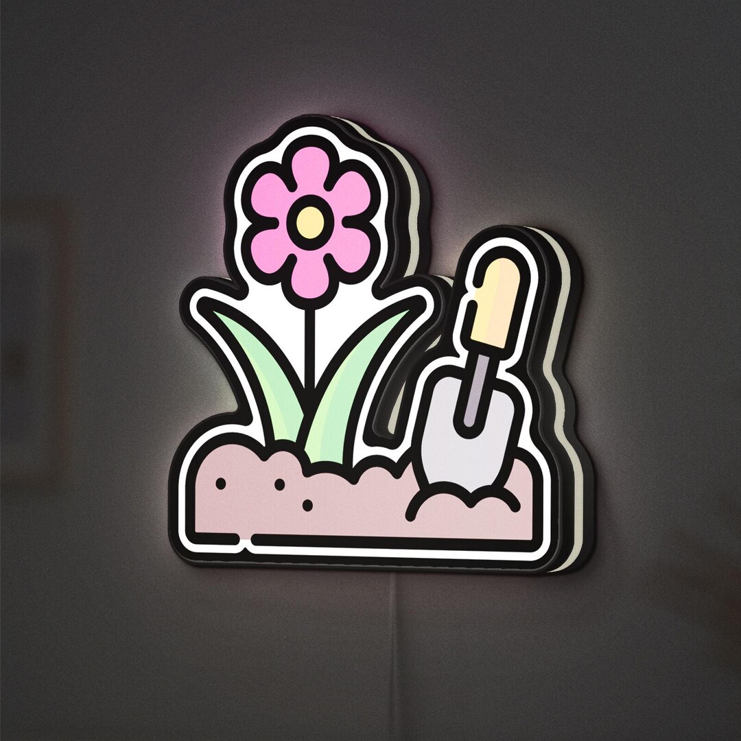Flower Gardening 3D Novelty Light Box, Trowel and Nature Lamp Decor for ...
