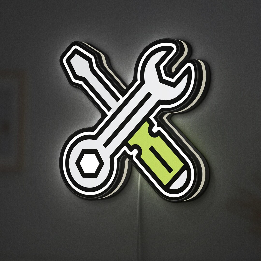 Customer Support 3D Novelty Light Box, Service Tools Wall Art, Lighted ...