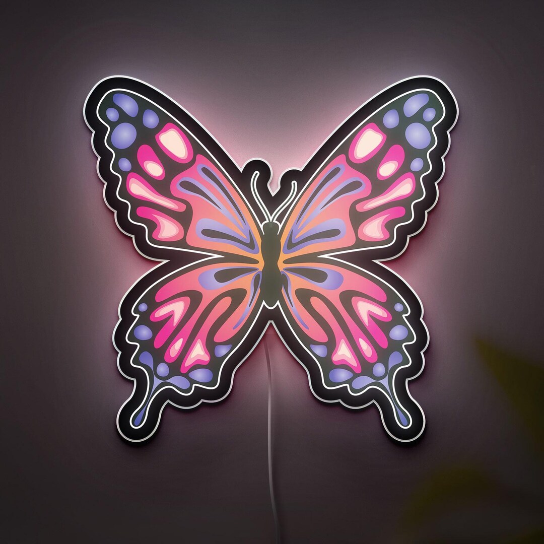Colorful Butterfly LED Light Box | Nature-inspired Dimmable Wall Light ...