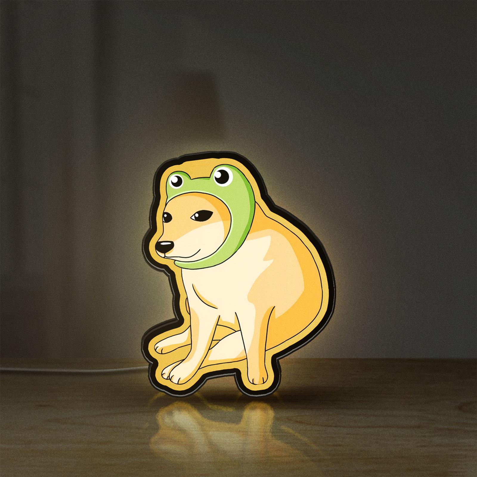 Cheems Dog 3D Light Box, Funny Meme Led Night Light, Cute Internet Culture Decor for Bedroom or ...