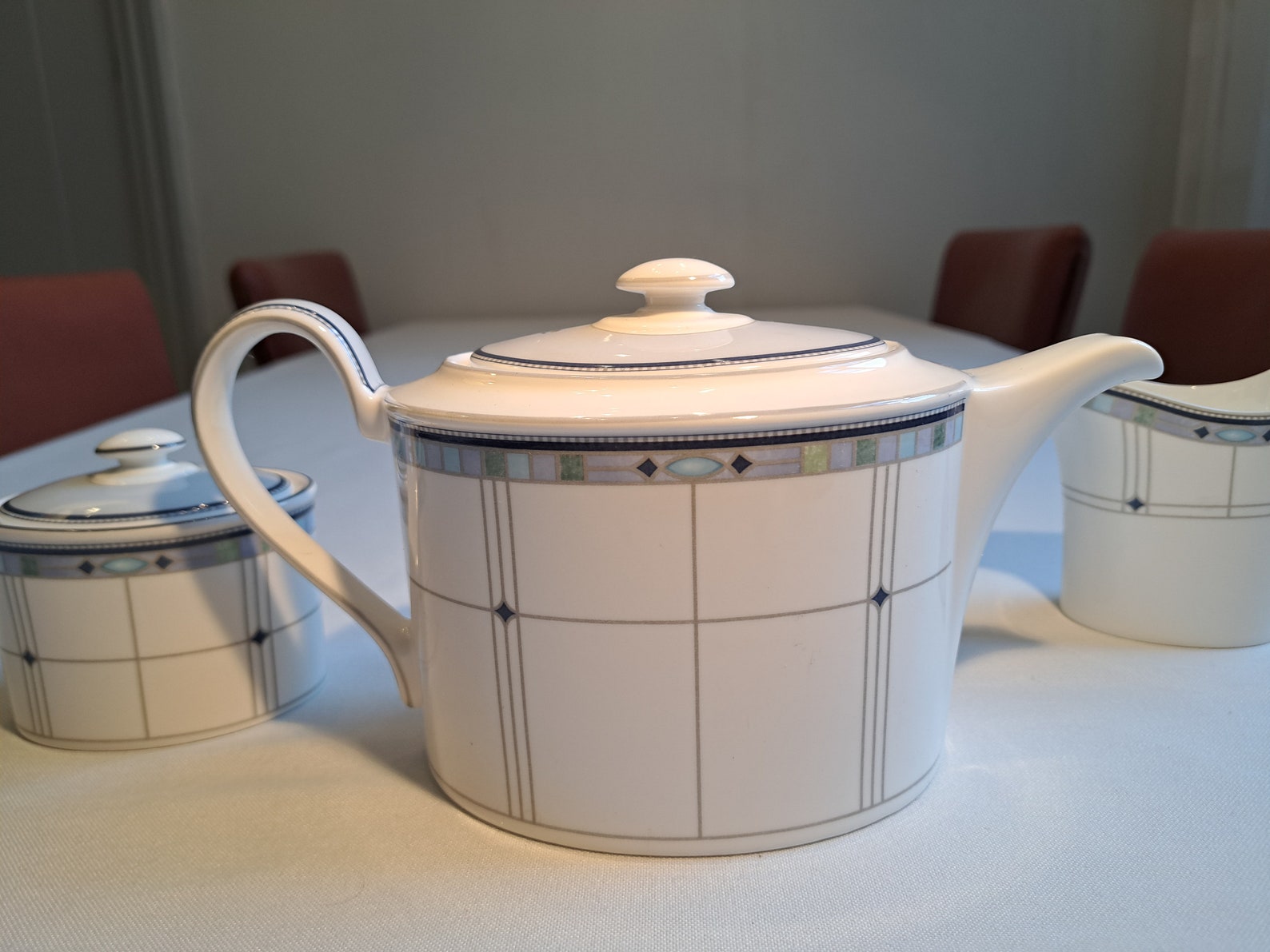 Wedgwood Quadrants Tea Pot and Cream Set - Etsy