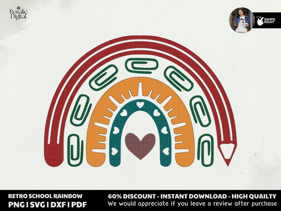 Retro School Rainbow Svg, Education Rainbow Svg Cut Files, Digital ...
