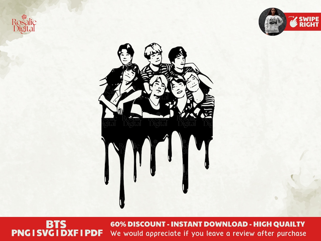 BTS Svg Cut Files for Cricut, K-pop Svg, Bts Tattoo, Digital Download ...