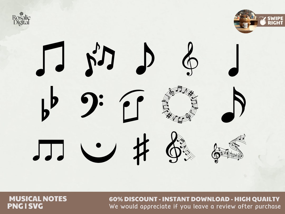 Music Notes SVG Music Note SVG Bundle Music Notes Clipart - Etsy New ...